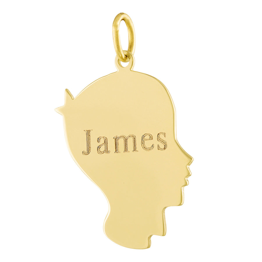 Engravable Silhouette Boy 14K Gold Charm | Charmco | 14k Solid Gold Charms