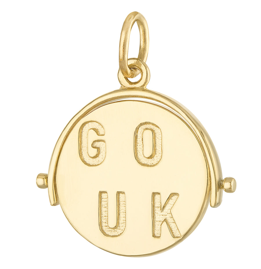 "Good Luck" Spinner 14K Gold Charm | Charmco | 14k Solid Gold Charms