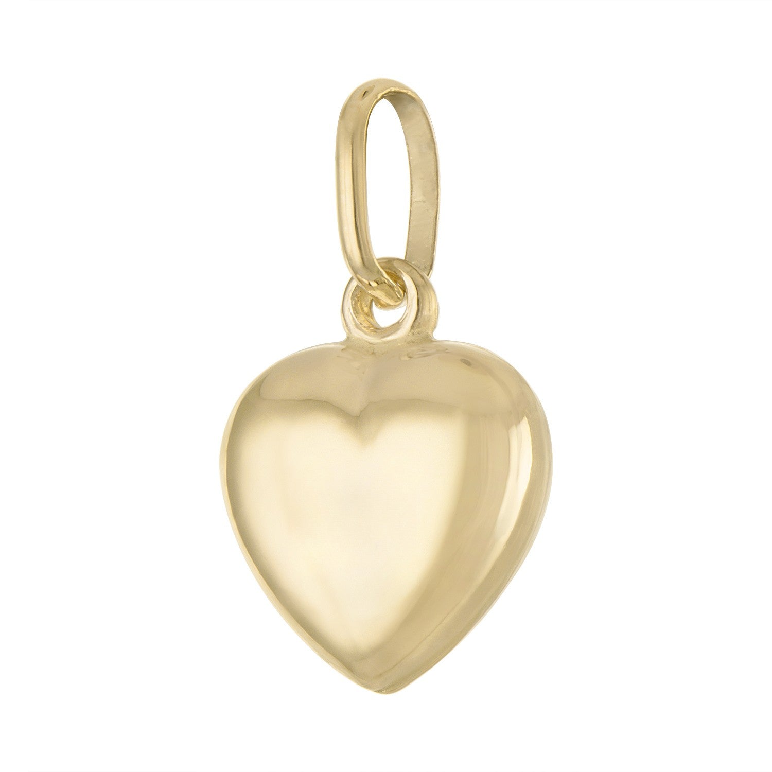 Engravable Mini Puffy Heart 14K Gold Charm | Charmco | 14k Solid Gold ...
